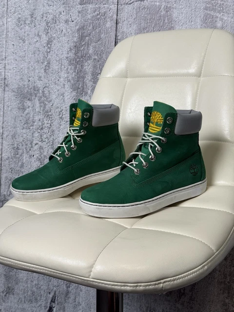 TIMBERLAND GREEN NUBUCK Premium Boots Yellow Logo Men’s US7 £75.80 ...