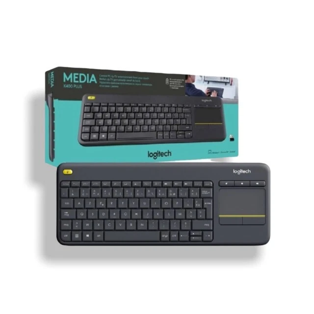 LOGITECH K400 PLUS Wireless Keyboard Built in Touchpad QWERTY UK £20.00 ...