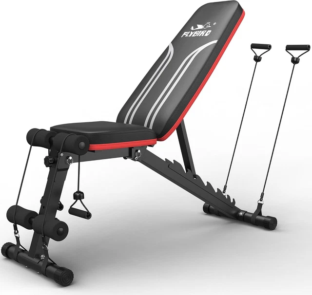 FLYBIRD ADJUSTABLE BENCH,UTILITY Weight Bench for Full Body Workout ...