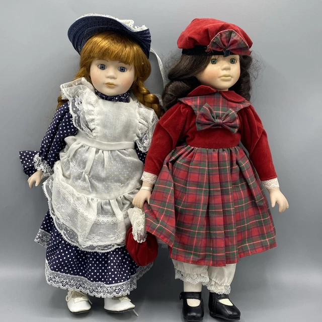 PROMENADE COLLECTION DOLLS Charlotte & Imogen Porcelain Collectors Doll ...