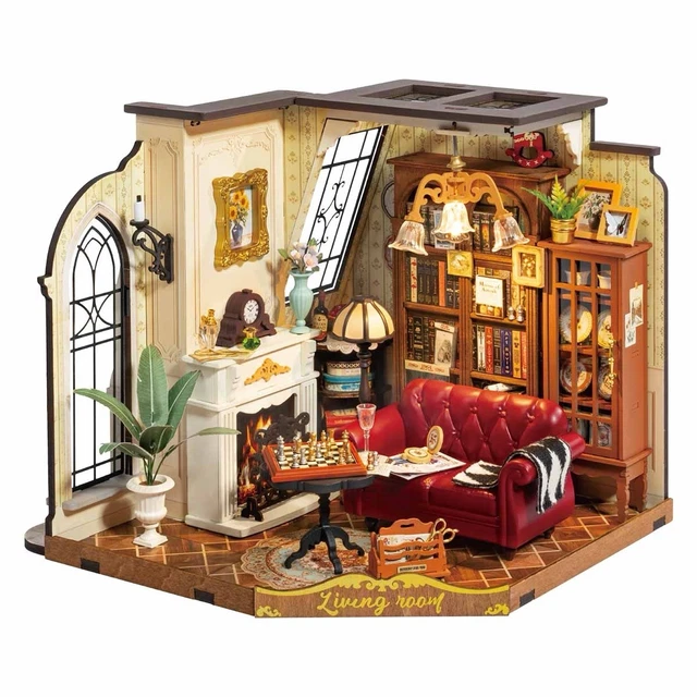 ROLIFE CATHERINE’S LIVING Room DIY Miniature House DG175 3D Puzzle £34. ...