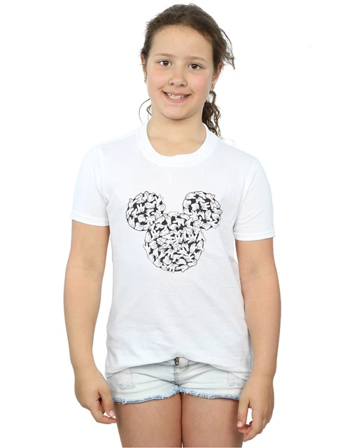 DISNEY FILLE MICKEY Mouse Head Of Hands T-Shirt Blanc 9-11 Years EUR 23 ...