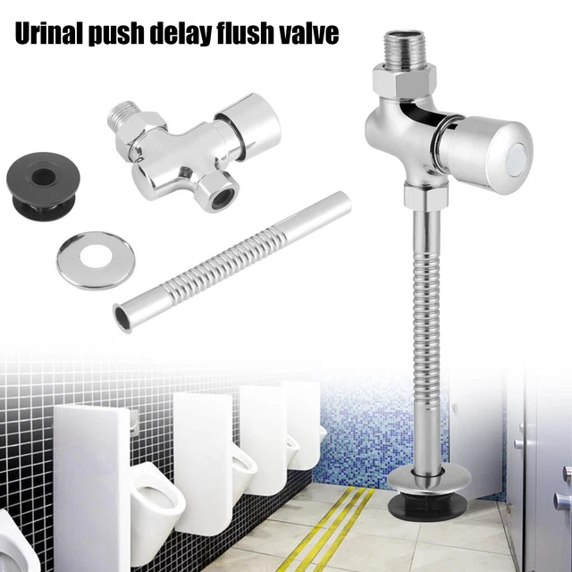 COPPER URINAL TOILET Flush Valve Button Type Manual Delay Automatic ...