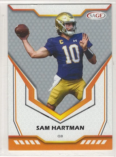 SAM HARTMAN RC 2024 argent sage parallèle #1 Notre Dame, Washington ...
