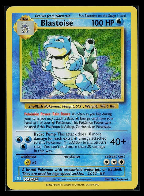 CARTE POKÉMON - Blastoise CLB 003/034 Pokémon TCG Collection Classique Holo Rare EUR 27,62 ...