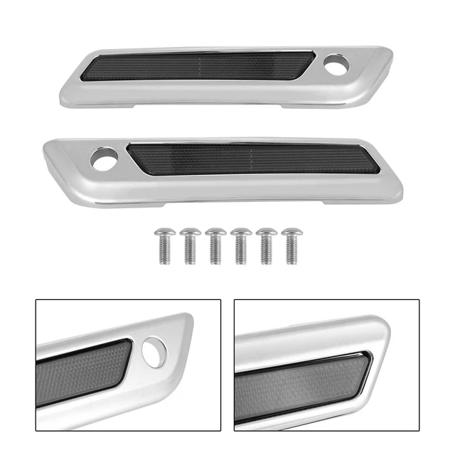 SADDLEBAG LATCH REFLECTIVE Cover Chrome_Gray For Touring Road Glide ...