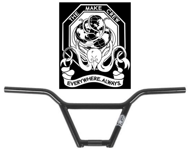 THE MAKE CREW 4 Piece BMX Bars Black 7.8” Rise Bar Animal Bob Scerbo ...