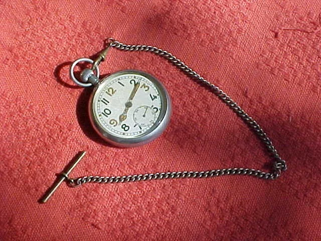 WW2 BRITISH ARMY Officers Swiss Pocket Watch & Fob £35.50 - PicClick UK