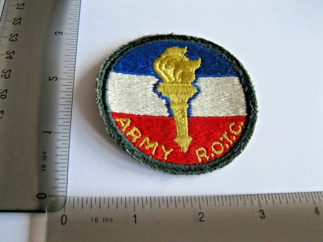 ROTC ROUND TORCH Red White Blue Us Army Military Us Army Patch Badge ...
