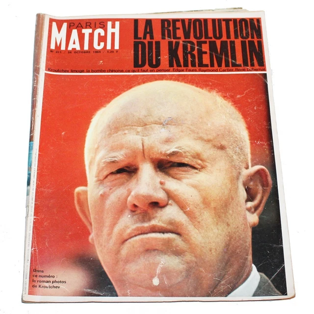 MAGAZINE / REVUE Paris Match n° 811 du 24/10/1964 Kroutchev / URSS EUR 5,00 - PicClick FR
