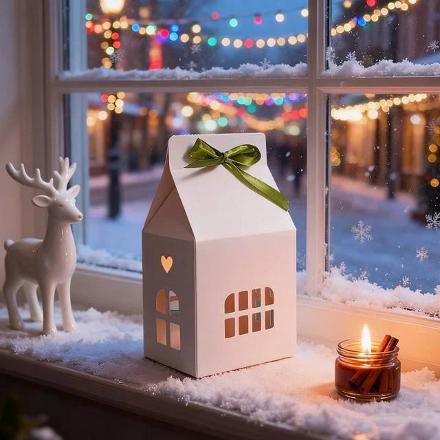 COTTAGE HOUSE SHAPED Gift Boxes Embossing For Treats, Fancy Cookie I0C7 ...