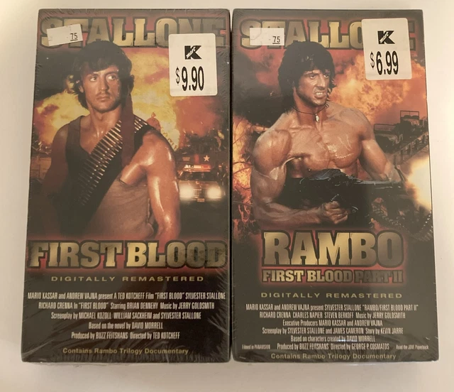 RAMBO: FIRST BLOOD Part 1 +2 Digital Remastered 1998 Vhs Sylvester ...