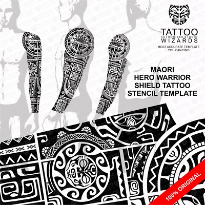MAORI SAMOAN POLYNESIAN Archer WARRIOR TATTOO Stencil Template £158.75 ...