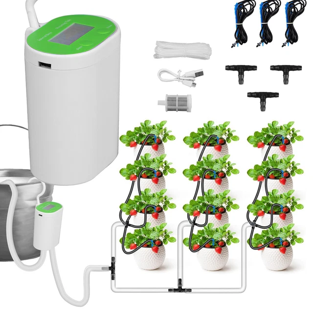 AUTOMATIC WATERING SYSTEM for Potted Plants DIY Drip Irrigation Kit w ...