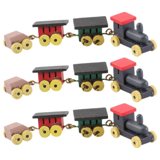 3 PCS TODDLER Train Model Trains Cartoon Adornment Dollhouse ...