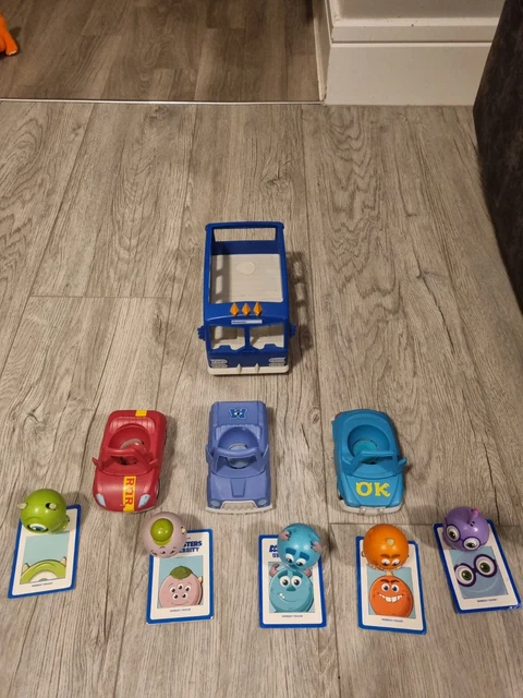 DISNEY PIXAR MONSTERS University Roll-a-scare Toy Bundle Bus, Cars ...