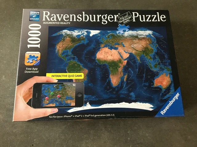 RAVENSBURGER PUZZLE AUGMENTED Reality 1000 Piece World Map Interactive ...