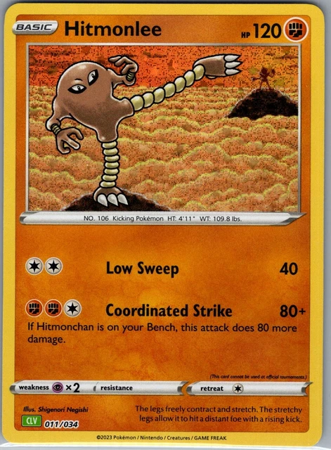 HITMONLEE 011/034 HOLO Trading Card Game Classic - Pokemon Card - NM $6 ...