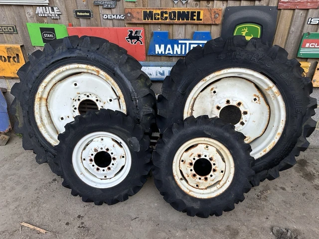 SET OF 4X Compact Tractor Wheels & Tyres 11.2-24 & 7-14.....£400+VAT £ ...