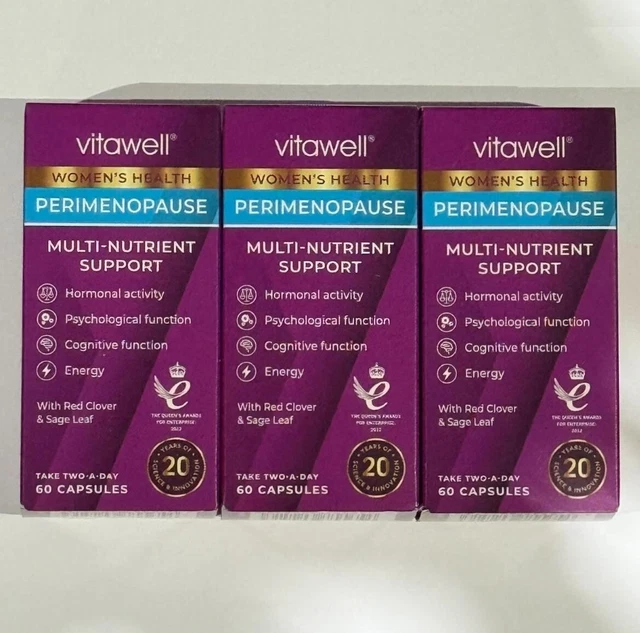 3X VITAWELL WOMEN'S Health Perimenopause Support Multivitamin Capsules ...
