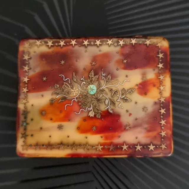 ANCIENNE BOITE À mouches XIXème France, imitation d'écaille ...