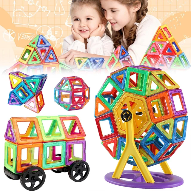 MAGNETIC BUILDING BLOCKS Kids Tiles Set Educational Construction Toy Xmas Gifts £20.92 - PicClick UK