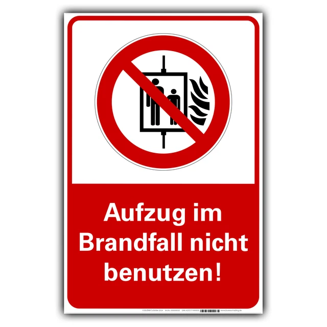 Aufzug Im Brandfall Nicht Benutzen Schild
