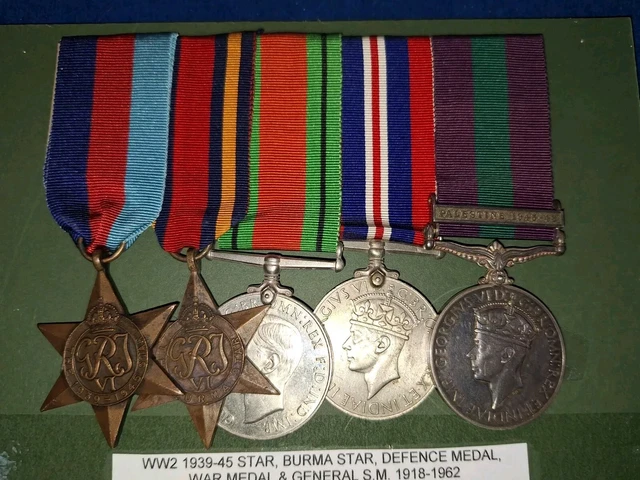WW2 AND GSM Palestine Medal Group Of 5 1218018 Sjt J Viccars Raf £156. ...