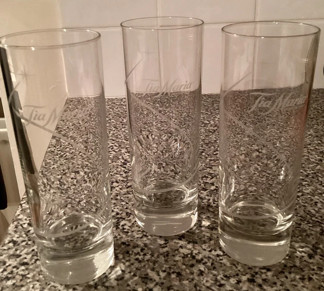 VINTAGE ETCHED TIA Maria Liqueur Tall Glass X 3 £9.99 - PicClick UK