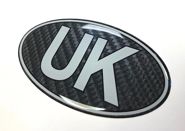 UK OVAL 75MM CARBON FIBRE EFFECT Car - Van Sticker - Retro - GLOSS ...