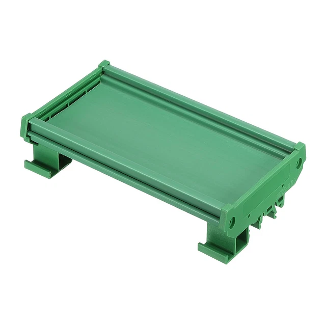 DIN RAIL MOUNT Carrier for 70mm x 72mm PCB, Housing, Bracket, Green £6. ...