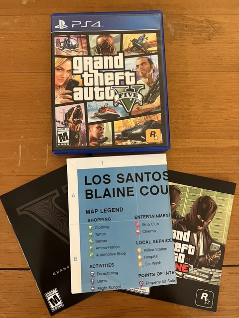 GRAND THEFT AUTO V Premium (PlayStation 4, 2014) PS4 GTA 5 avec manuel ET carte EUR 15,72 ...