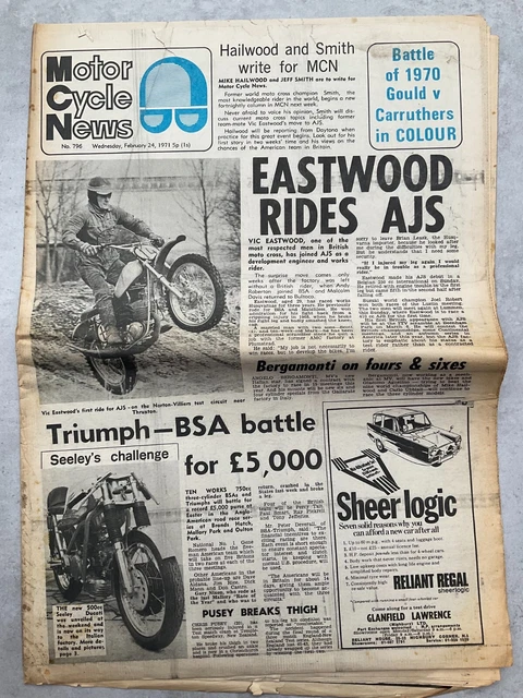 MOTOR CYCLE NEWS - 24 February 1971 - Ural 650, Racing Revie - Vintage ...