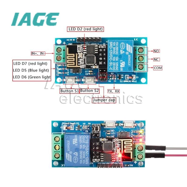 ESP8266 12V WIFI Relais IOT Module Remote Schalter Switch APP Smart ...