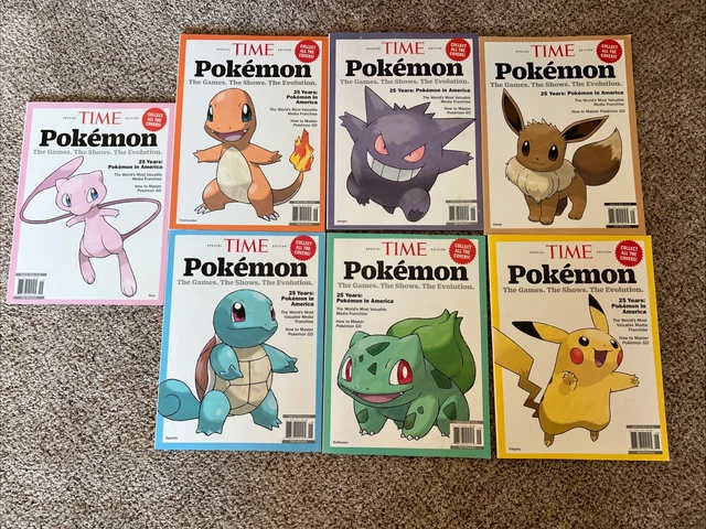 25 YEARS OF Pokémon Time Magazine Full Set Of 7 👀Slight imperfect Ink ...
