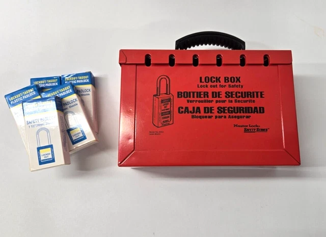 MASTER LOCK, LOCK Out Box Model 498A Lockbox Safety Series With 5 Locks ...