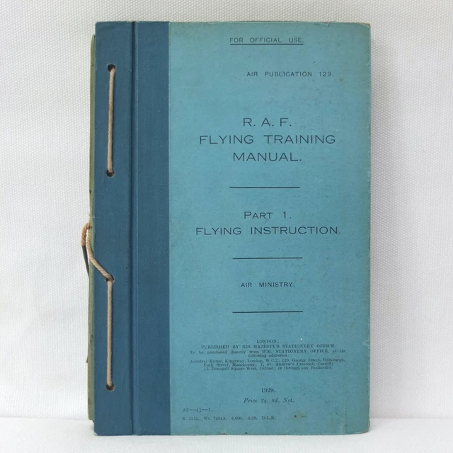 WW1 WW2 RAF Pilots Flying Training Manual Rfc Royal Air Force Avro 504 ...