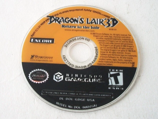 DRAGON'S LAIR 3D Return to the Lair Nintendo GameCube Game Disc Only Dragons $64.99 - PicClick CA