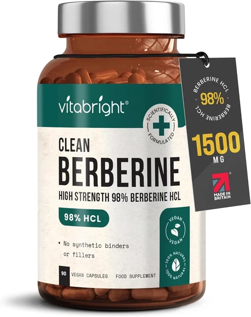 VITABRIGHT BERBERINE SUPPLEMENT 500Mg Capsules X 90 | 98% Pure ...