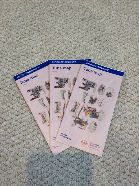 LONDON UNDERGROUND TUBE Map - NEW May 2023 - 3 Pack - TFL Current ...