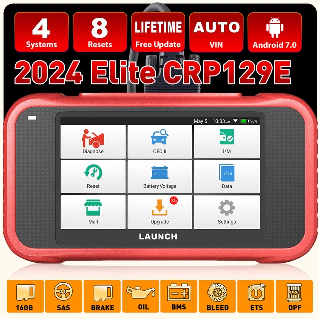 LAUNCH AUTO CAR OBD2 Scanner Check Engine ABS SRS TPMS SAS EPB ...