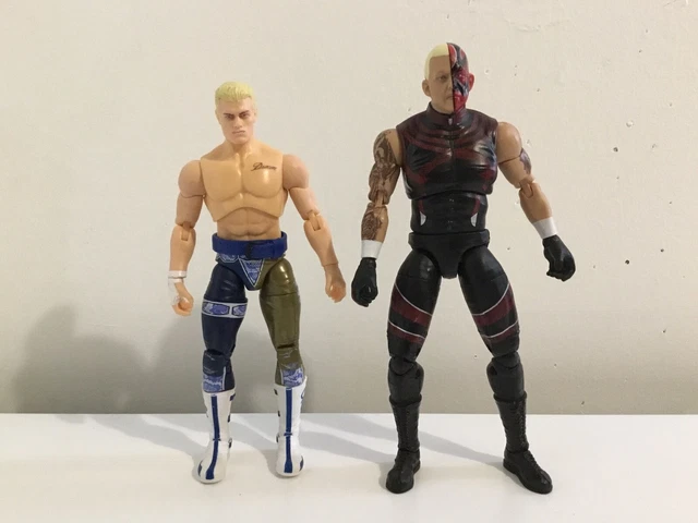 AEW SERIES 1 Cody Rhodes and Series 2 Dustin Rhodes Figures with Belt £ ...