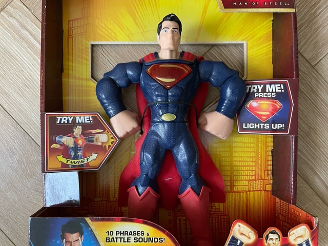 SUPERMAN MAN OF Steel Mega Punch Talking Action Figure 10" Mattel DC ...
