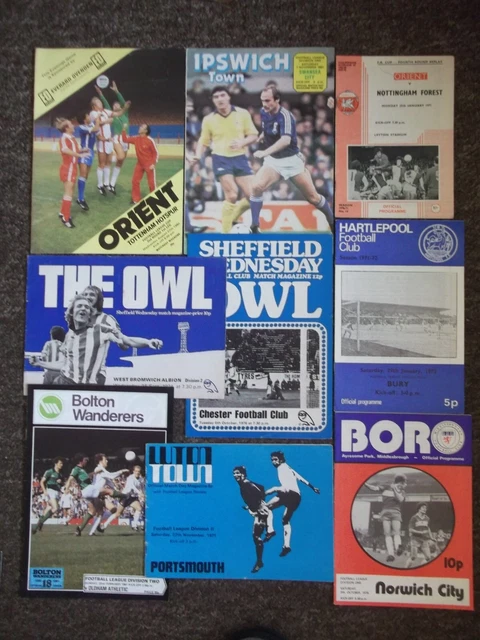 9 ASSORTED VINTAGE Football Programs 1971-1981 Variety Of Teams £2.50 ...