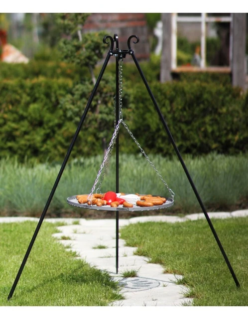 GRILLE PIVOTANTE TRIPLE avec acier brut grille de barbecue Ø 50 60 70 80 cm sans coupe-feu EUR ...