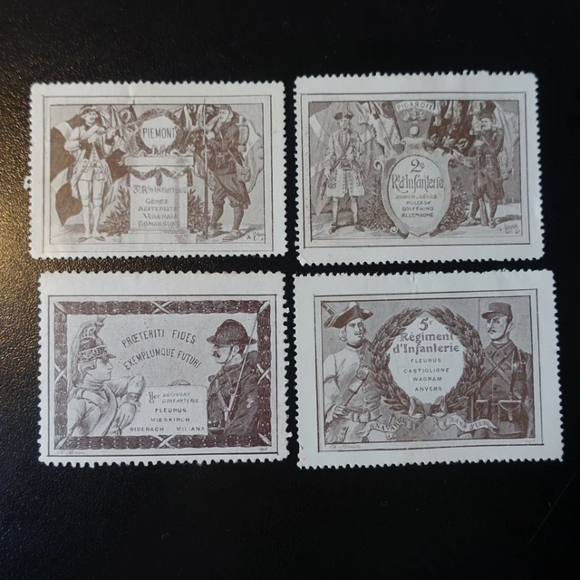 VIGNETTE COMMEMORATIVE LABELS 1° 2° 3° 5° Regiment Of Infantry £17.31 ...