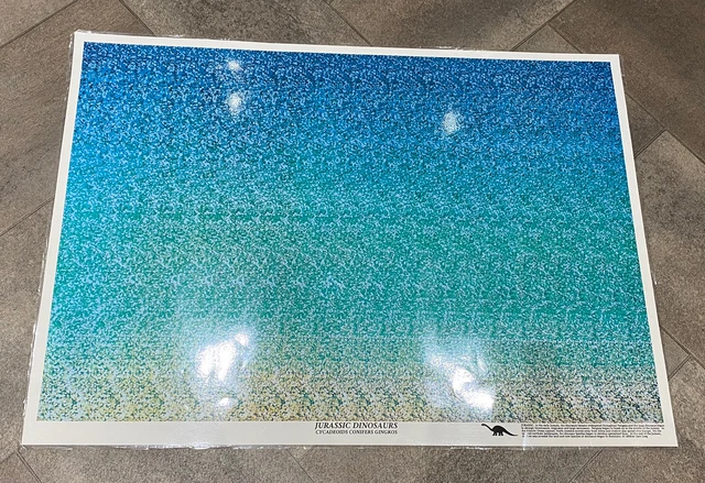 VINTAGE RARE MAGIC Eye 3D Stereogram Poster, Jurassic Dinosaurs 23.5” X ...