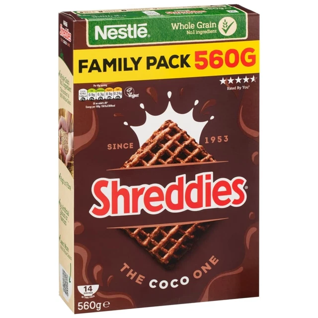 NESTLE THE COCO One Shreddies Breakfast Cereal 2 x 560g £9.99 - PicClick UK
