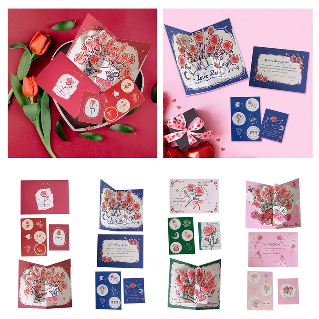 CARTES 3D DE Saint-Valentin, cartes de vœux pour remerciement ...