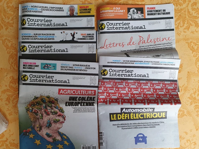 LOT DE 5 Courrier international du n°1736 au n°1740 février-mars 2024 ...